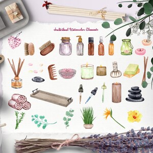 Selfcare Clipart. Aromatherapy Clipart. Watercolor Spa Clipart ...