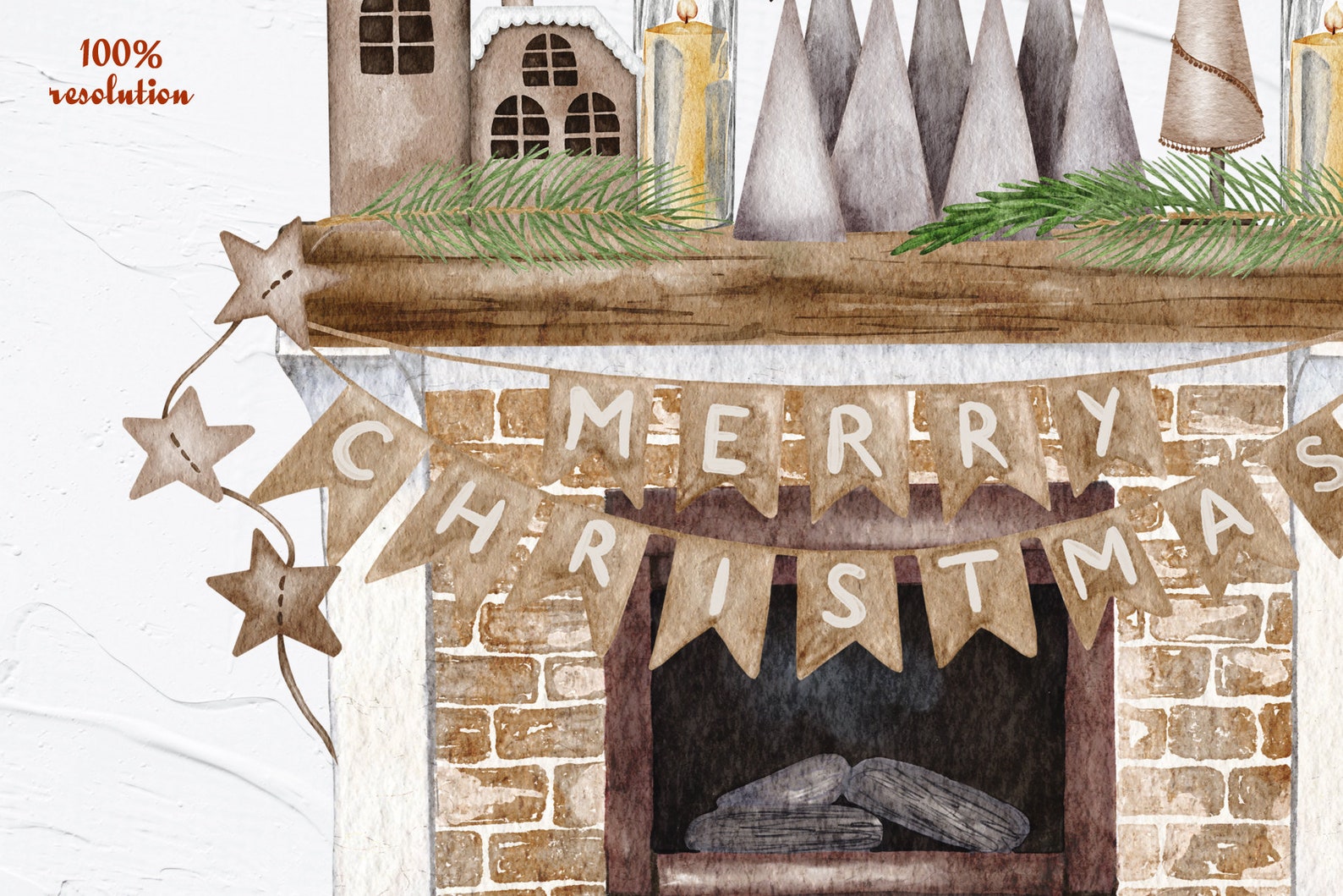 Farmhouse Christmas Clipart. Rustic Christmas. Christmas - Etsy