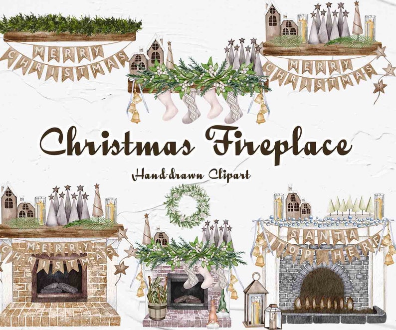 Farmhouse Christmas Clipart. Rustic Christmas. Christmas - Etsy