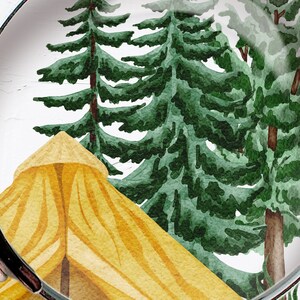 Camping Watercolor Clipart. Woodland Landscape. Watercolor Wild Camping ...