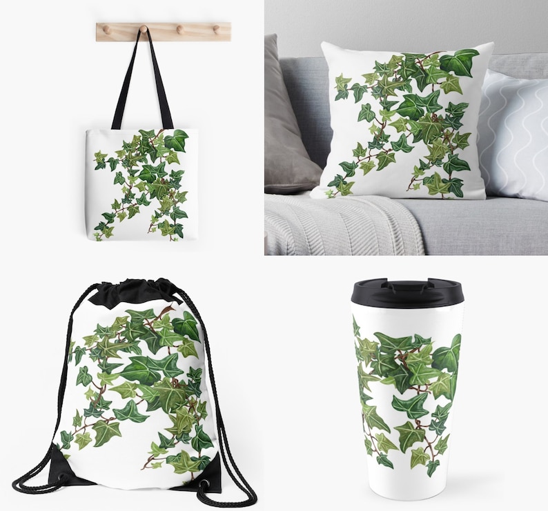 Ivy Watercolor Clip Art. Ivy Clipart. Winter Plant Clipart. - Etsy