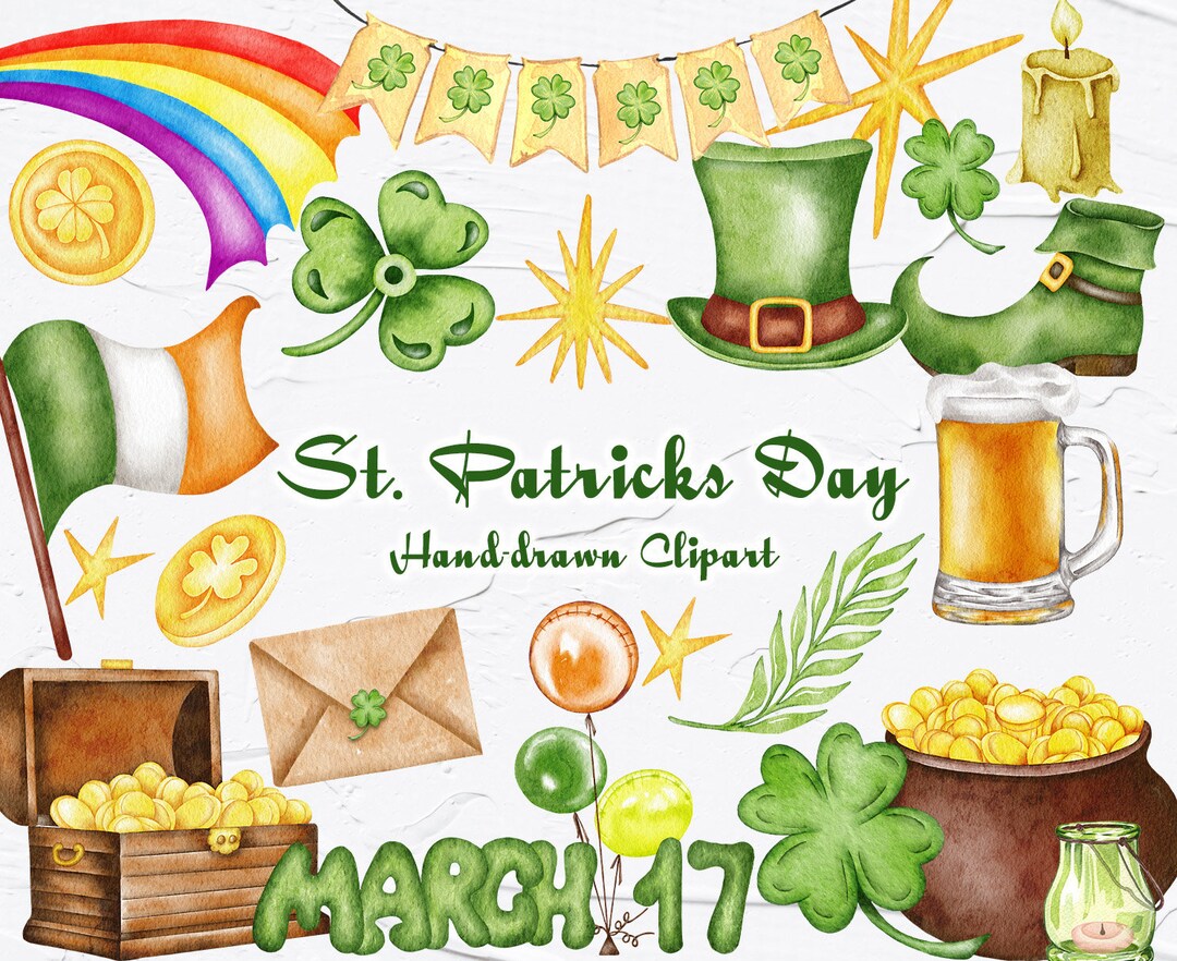 St Patricks Day Clipart. Watercolor Saint Patrick's Day Clipart ...