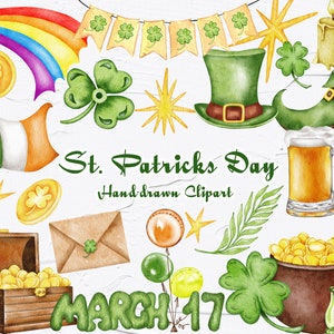 St Patricks Day Clipart. Watercolor Saint Patrick's Day Clipart ...