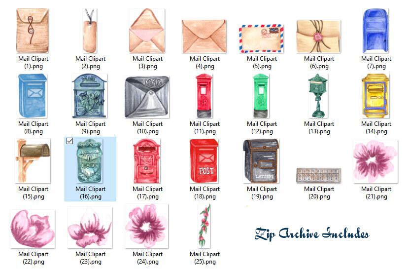 Mailbox Watercolor Clipart. Vintage Letter Box. Post Clipart. - Etsy