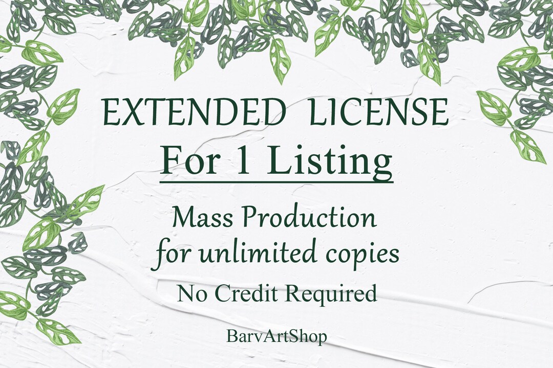 The Extended License Barvartshop. Mass Production for 1 Listing. NO ...