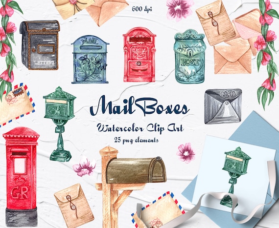 Mail Box With Letter Clip Art