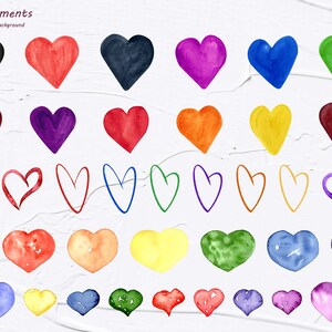 Rainbow Hearts Clipart. Pride Watercolor Clipart. Pride Month Clipart ...