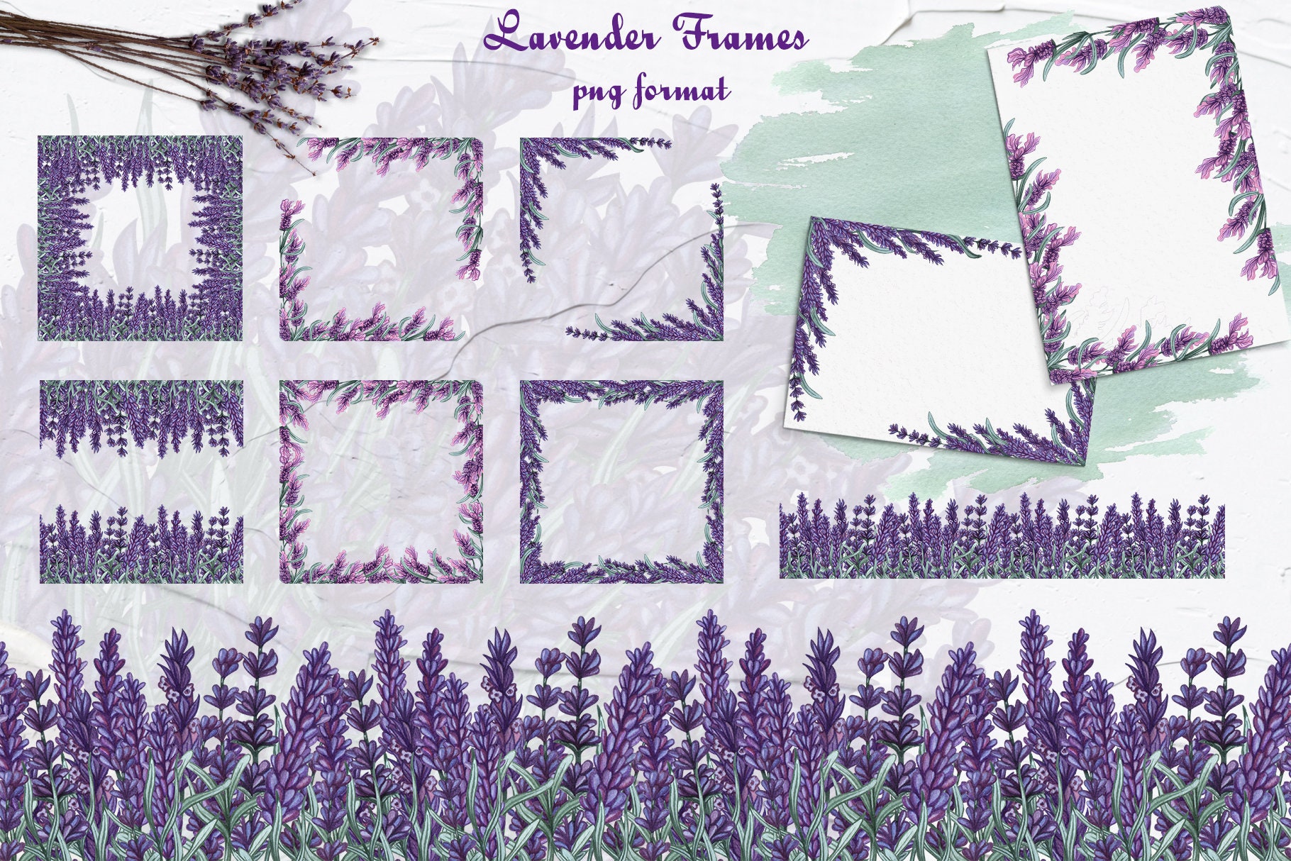Lavender Frames Clipart Lavender Wreath Clip Art Lavender - Etsy