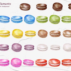 Macaron Watercolor Clipart. Sweets Clipart. Macarons French Dessert ...