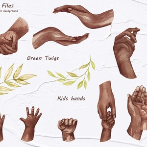 Hands Watercolor Clipart. Family Hands Clipart. Holding Hands. Family ...
