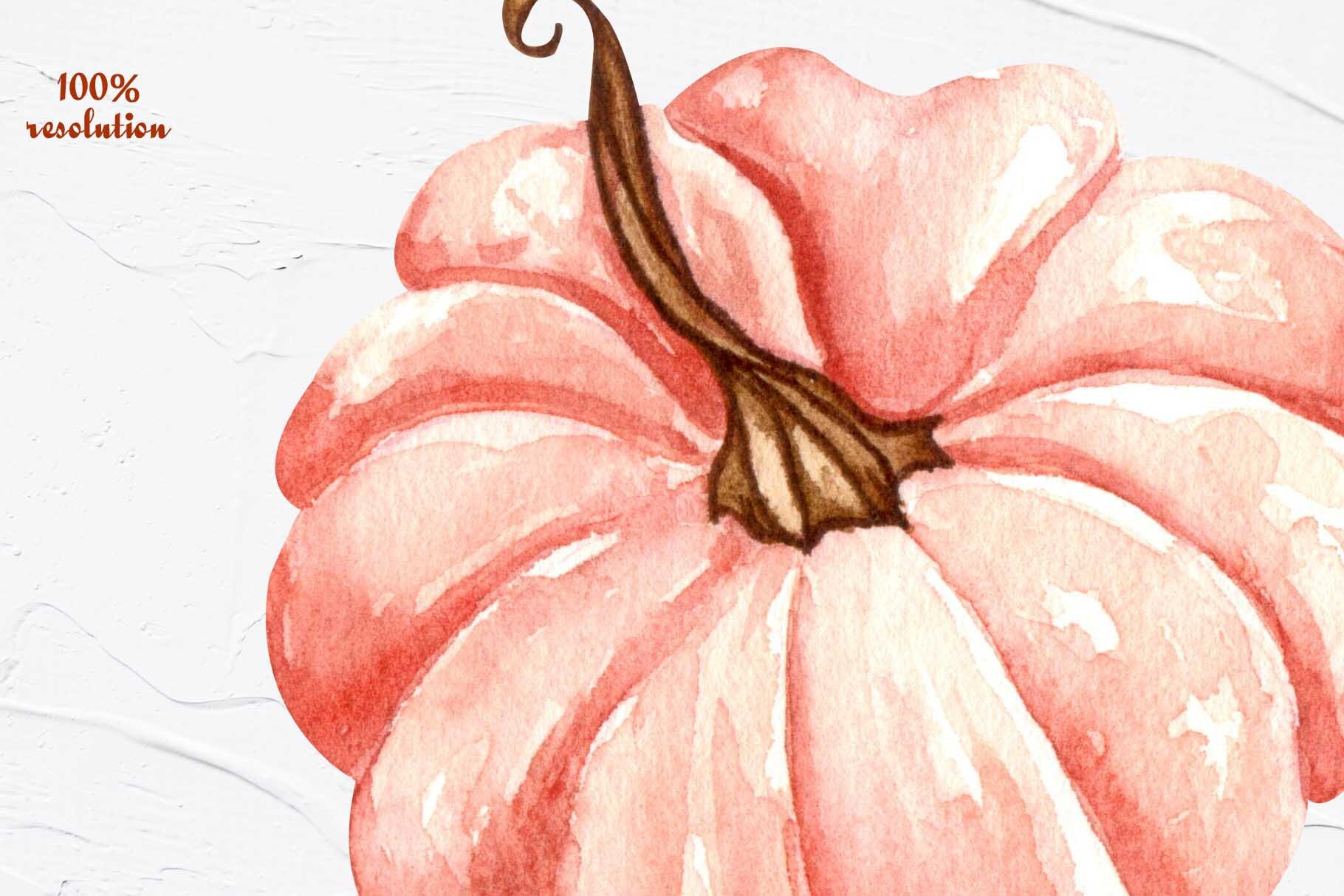 Pumpkin Watercolor Clipart. Thanksgiving Clipart. Autumn Clipart ...