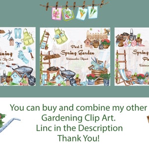 Gardening Watercolor Clipart. Spring Garden. Garden Tools Illustration ...