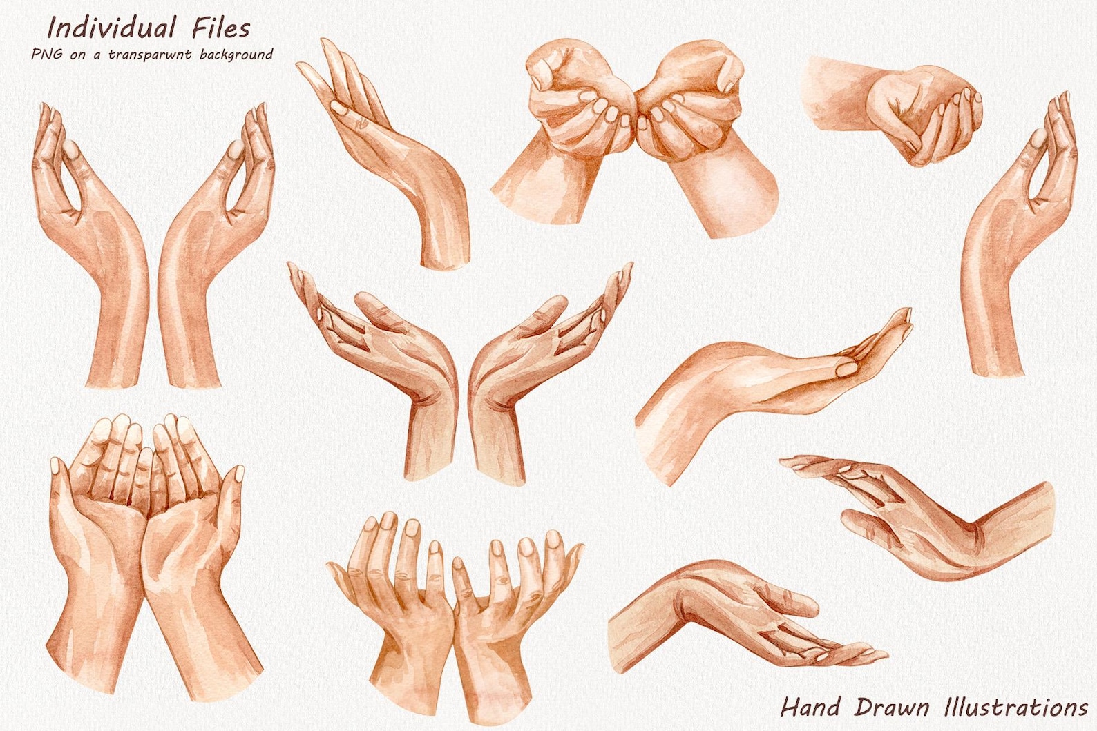 Hands Watercolor Clipart. Family Hands Clipart. Holding Hands. Family ...