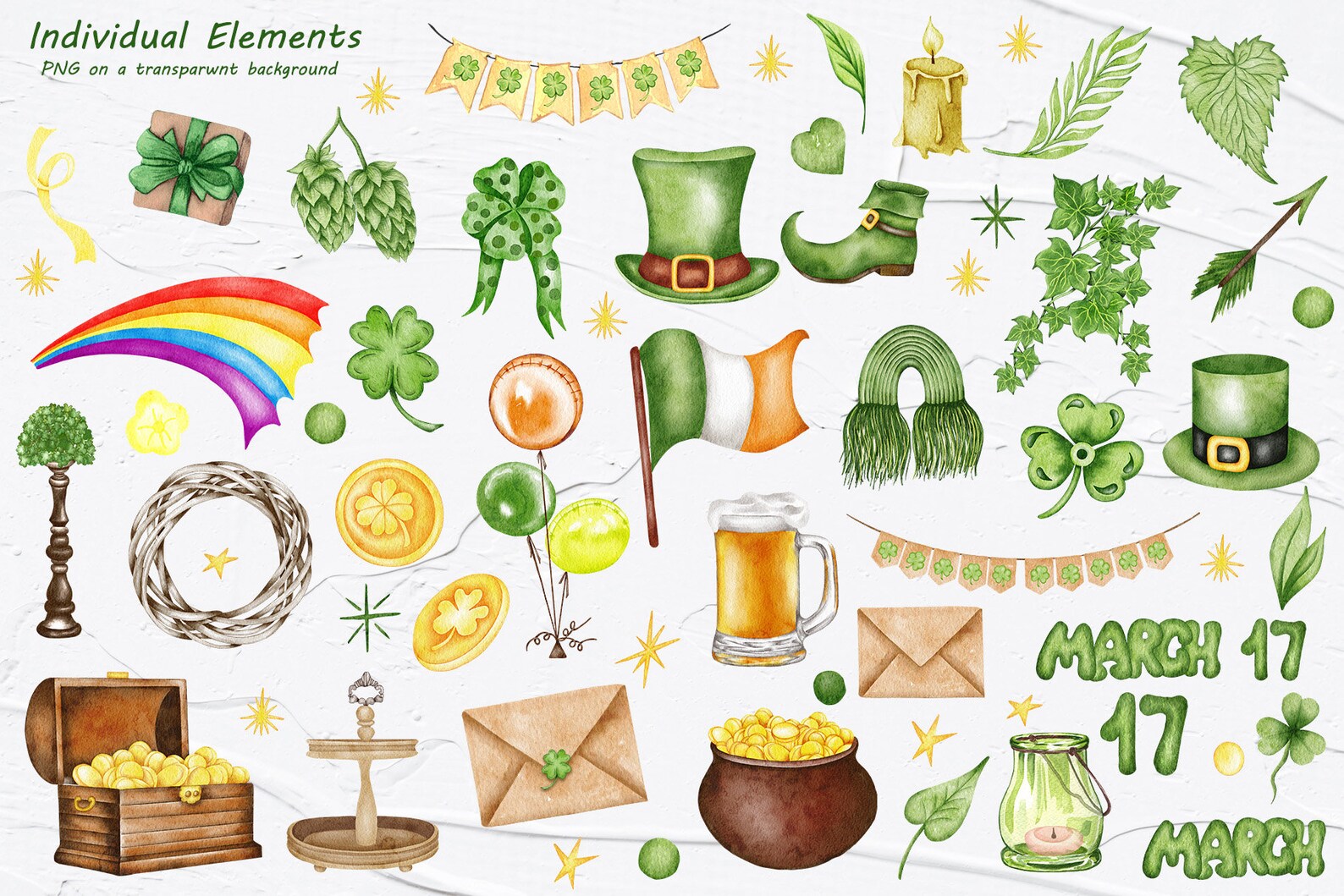St Patricks Day Clipart. Watercolor Saint Patrick's Day - Etsy