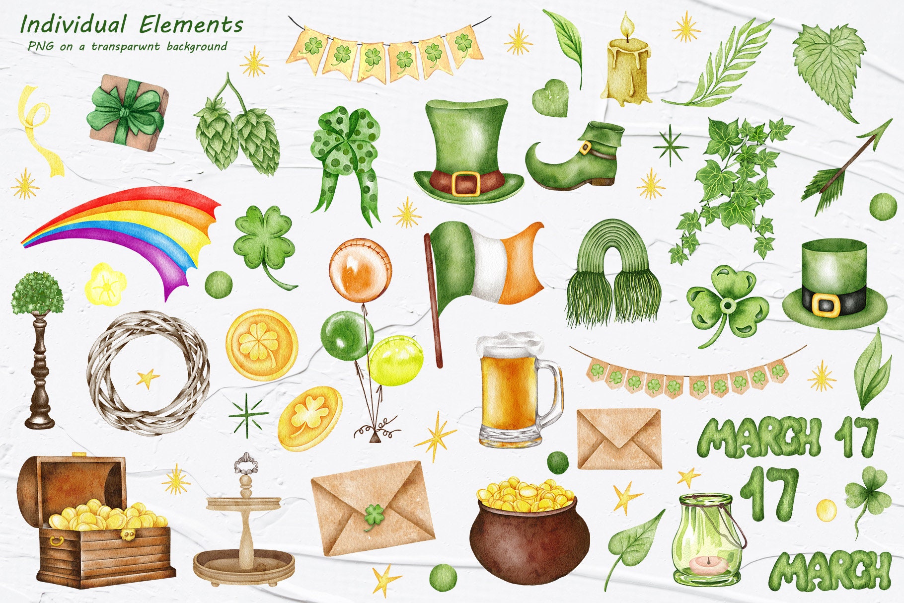 St Patricks Day Clipart. Watercolor Saint Patrick's Day - Etsy