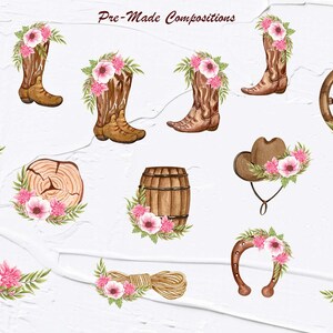 Western Watercolour Clipart. Cowboy Boots Clipart. Country Clipart ...