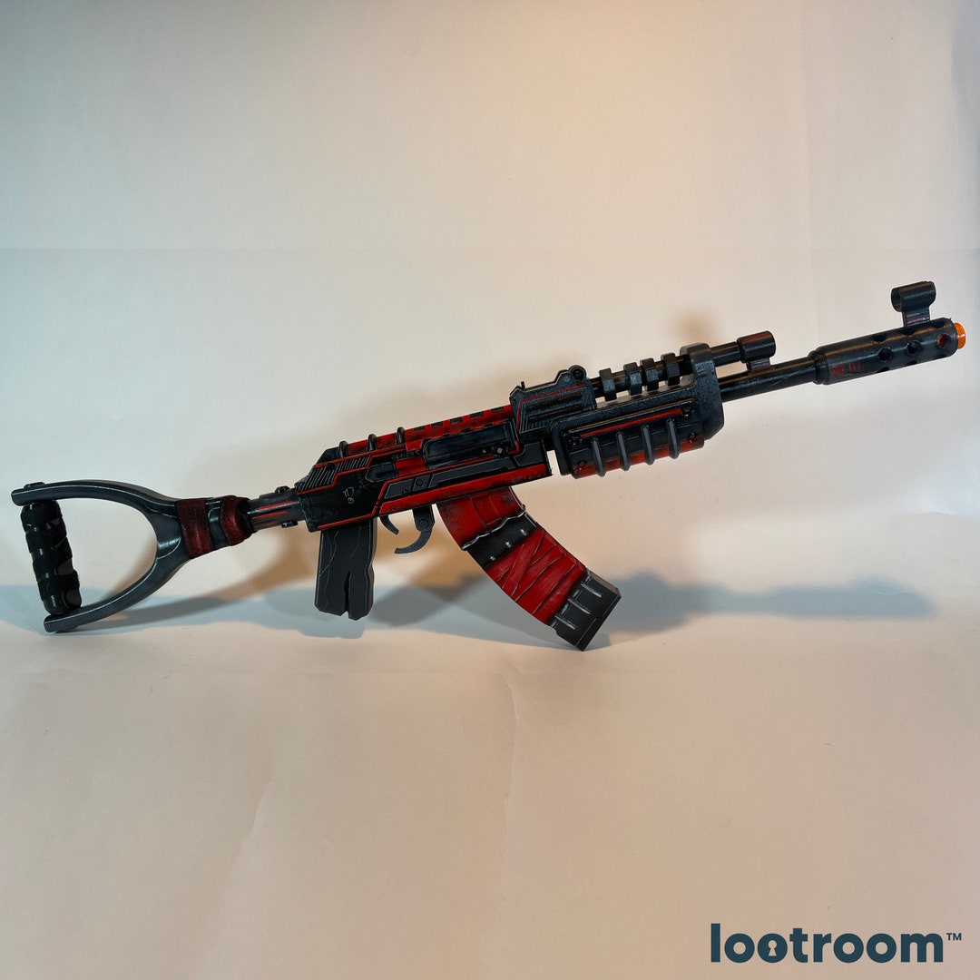 Rust Game Gift Assault Rifle AK Alien Red Skin for Gaming Setup Rust ...
