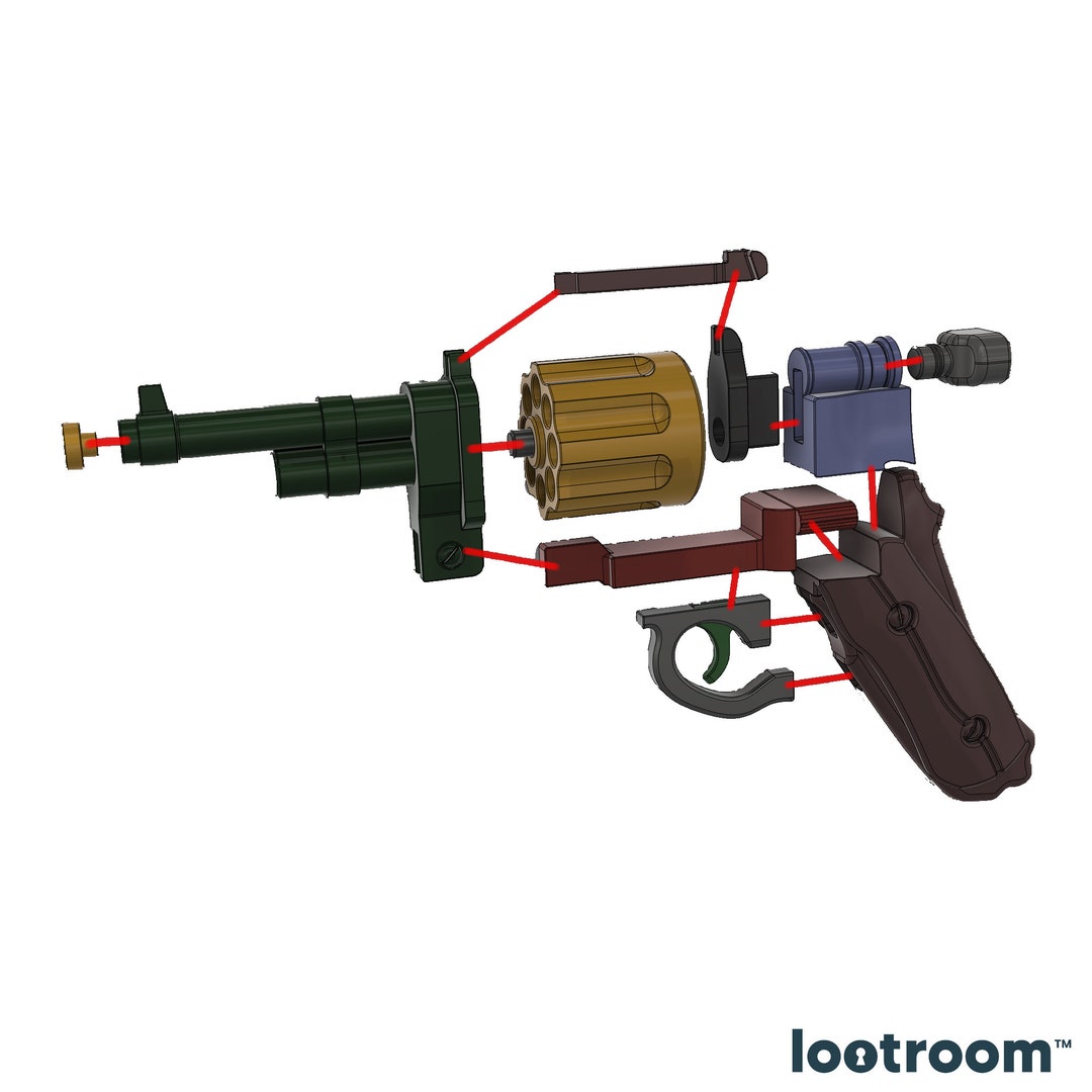 Archivos STL 3d Rust Revolver / listos para cortar / impresora 3d ...