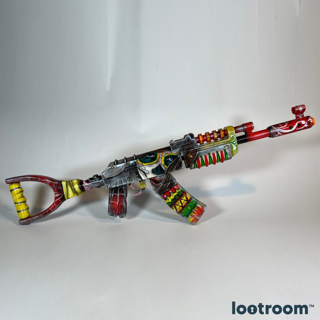 Rust LIFE-SIZE Assault Rifle AK Santa Muerte Skin 1:1 Gun Prop ...
