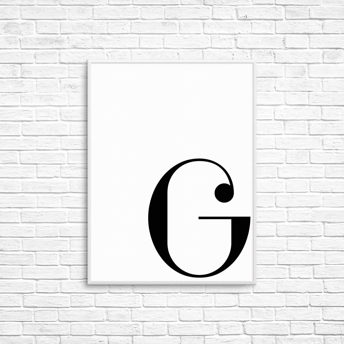 Large "g" Letter Printable, Black White Poster, Black and White ...