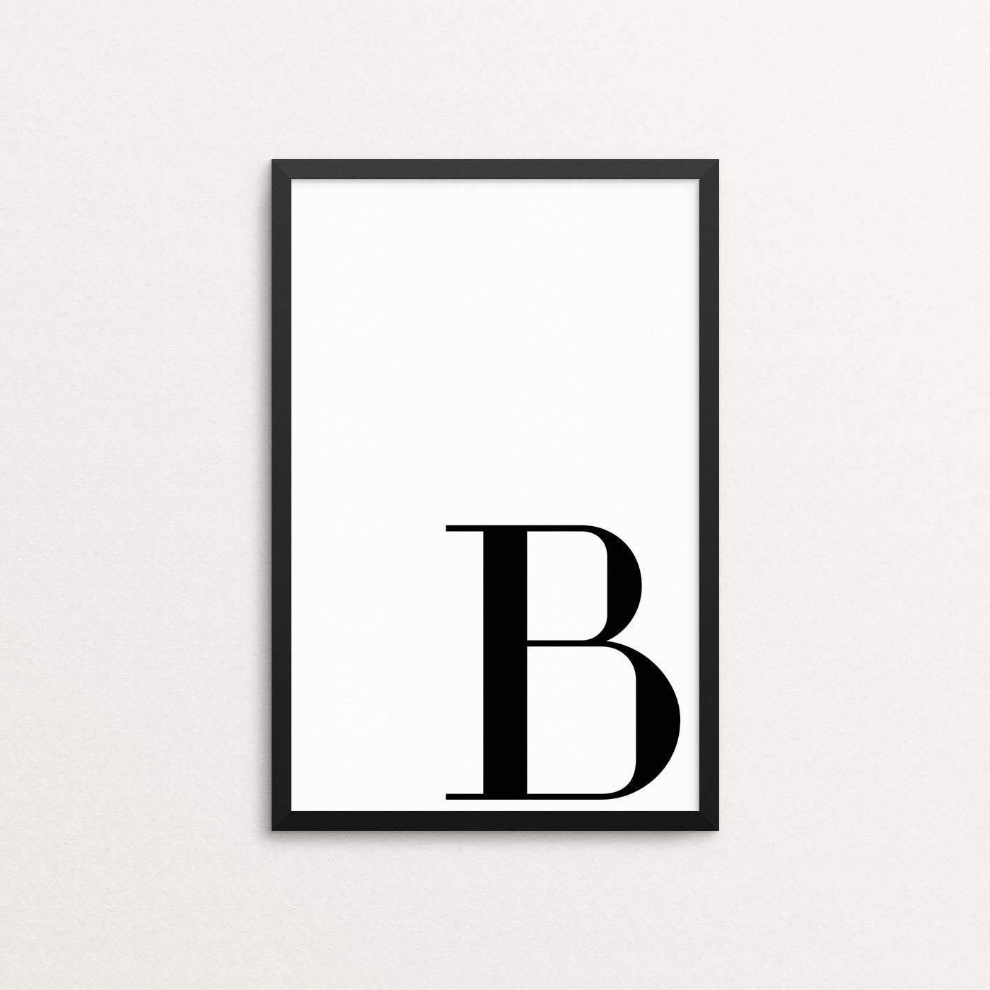 Letra B grande imprimible, póster monocromo, impresión de iniciales en ...