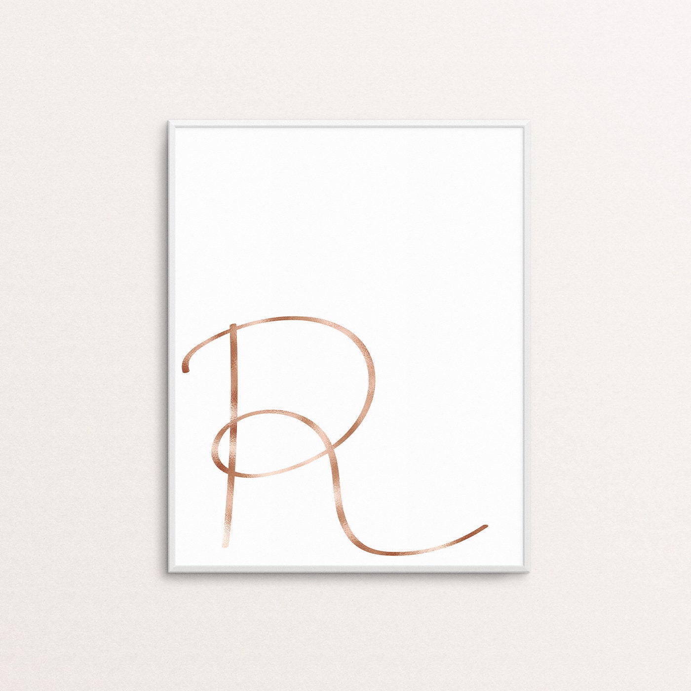 Letra "R" grande imprimible, póster metálico, impresión de iniciales de ...
