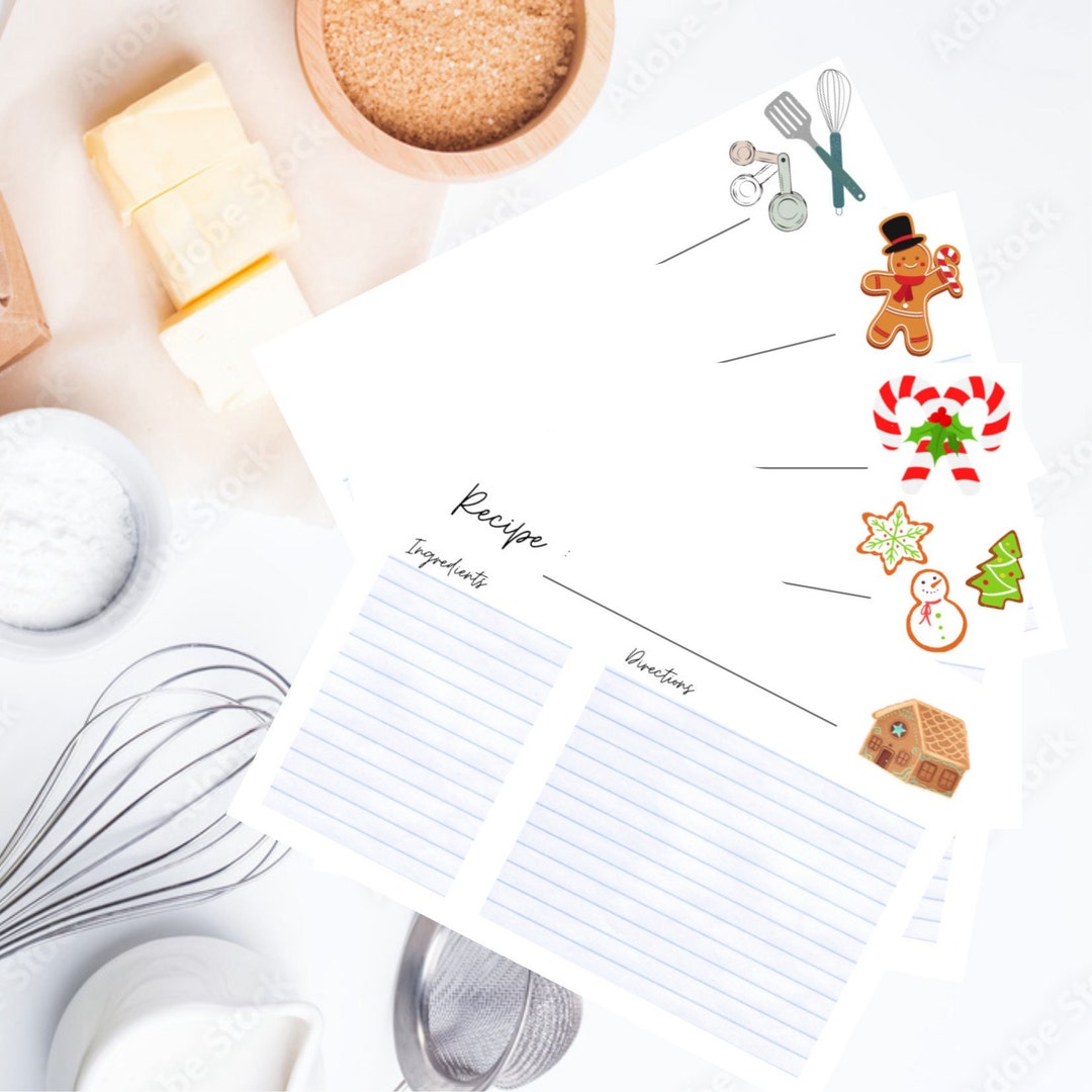 Gift Recipe Card Bundle, Recipe Card Template, Blank Recipe Cards ...