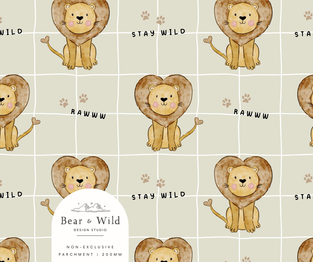 Lion Cute Non-exclusive Surface Pattern, Lion Animal Seamless File ...