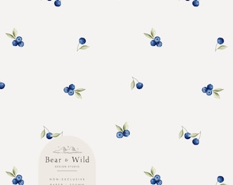 Cute Blueberry Surface Pattern, Simple Blueberry Fruit Seamless File ...