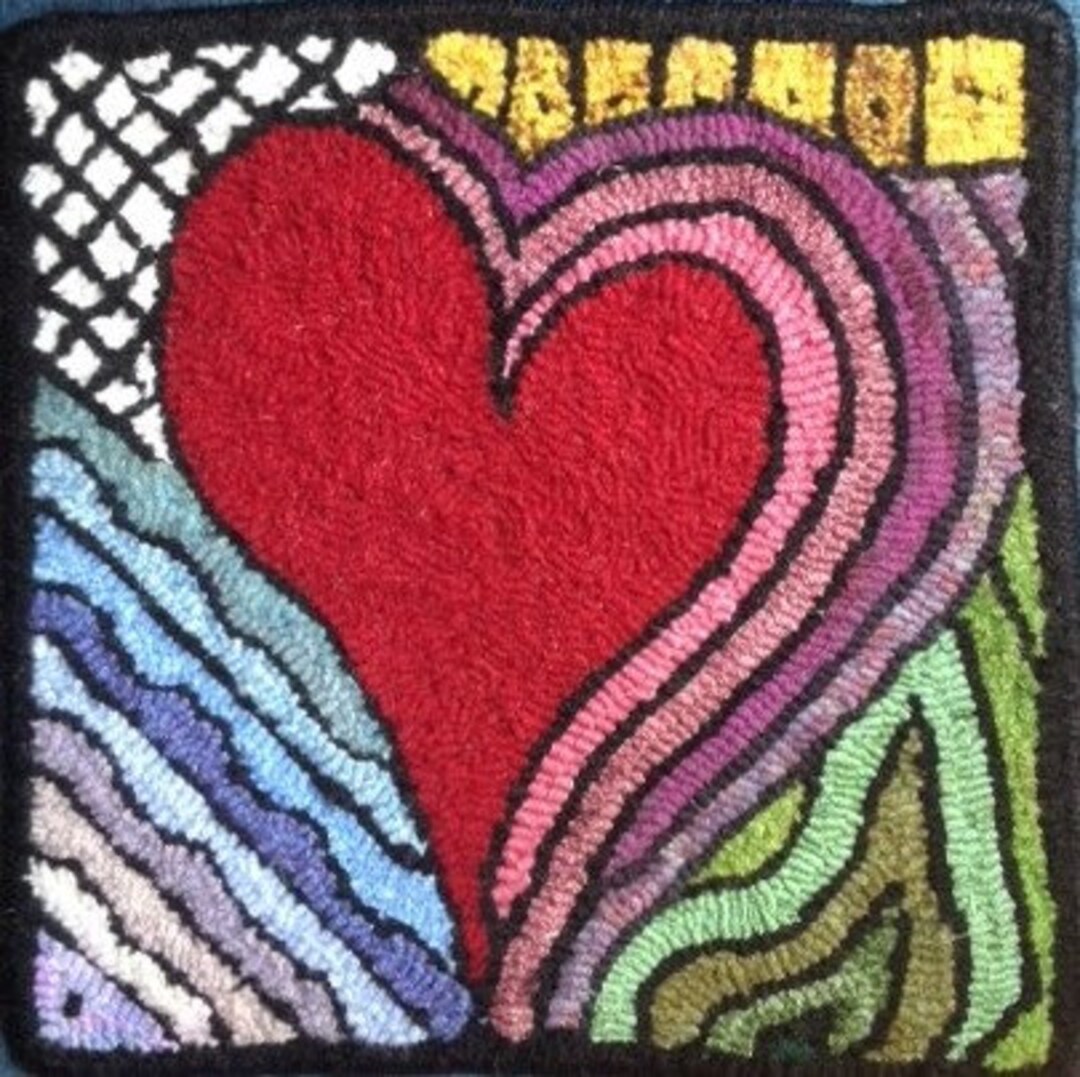 Pattern for a Hooked Mat - “zentangle My Heart” - Etsy