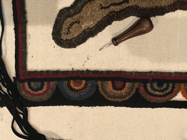 Pattern for a Hooked Mat runaway Rabbit, My Original Design. Finished ...