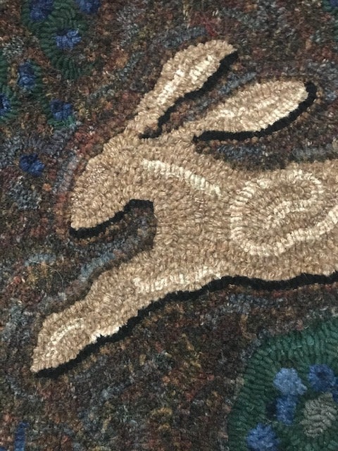 Pattern for a Hooked Mat runaway Rabbit, My Original Design. Finished ...
