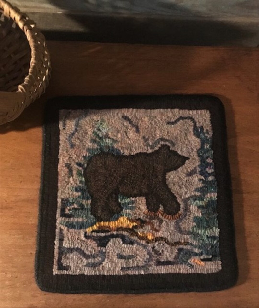 Hooked Small Mat brown Bear 2018 is My Original Design and Hooked by Me ...