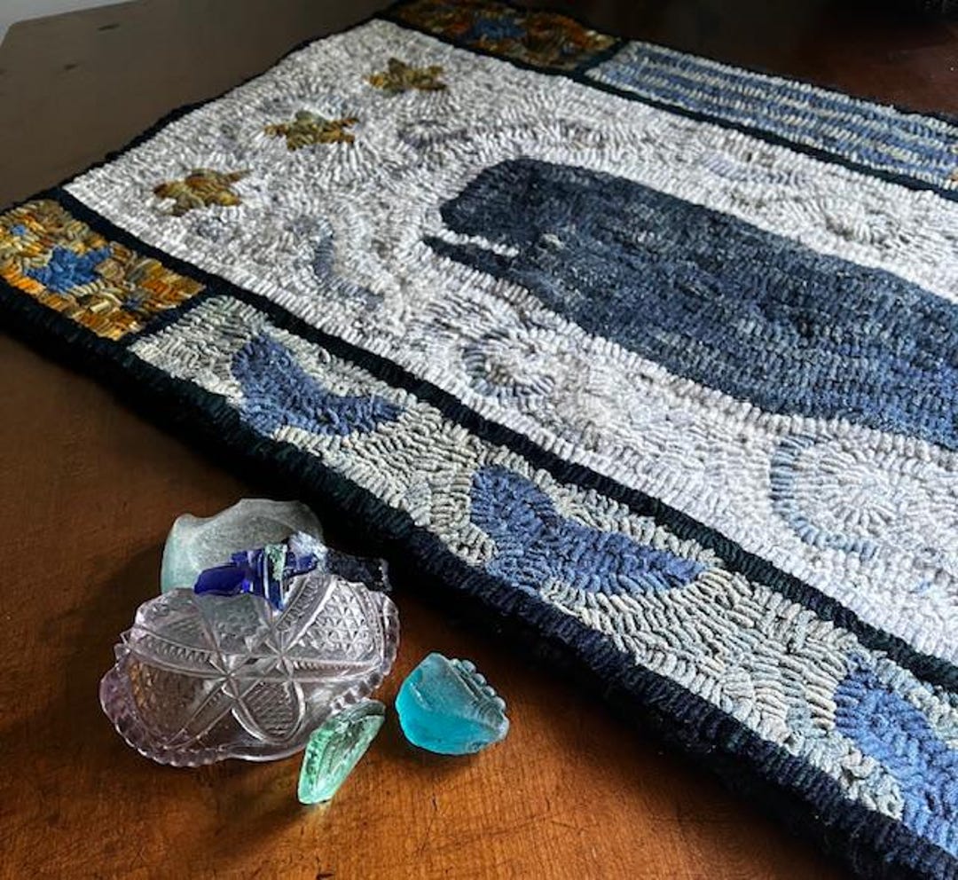 Hooked Rug -" Nantucket Whale" - Etsy