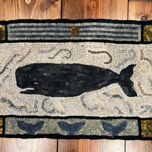 Hooked Rug - "nantucket Whale" - Etsy