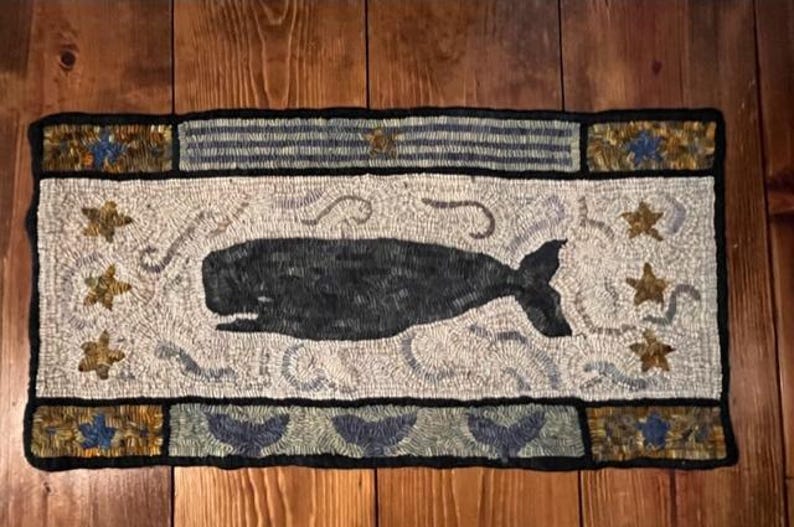 Hooked Rug -" Nantucket Whale" - Etsy