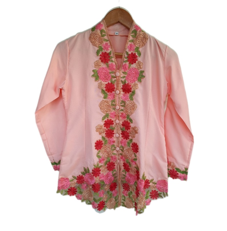 Peach Kebaya, Cotton Kebaya, Nyonya Kebaya XS, M, XL, 2L - Etsy