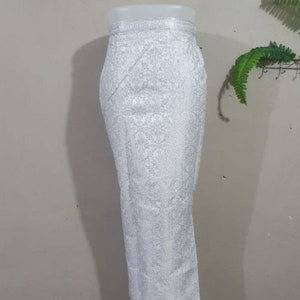 White Songket Skirt: Luxury Woven Wedding Sarong - Etsy