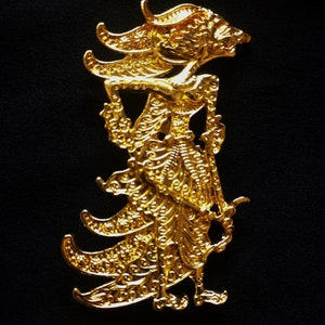 Wayang Pin: Gold Subadra Brooch, Javanese Puppet Jewelry - Etsy