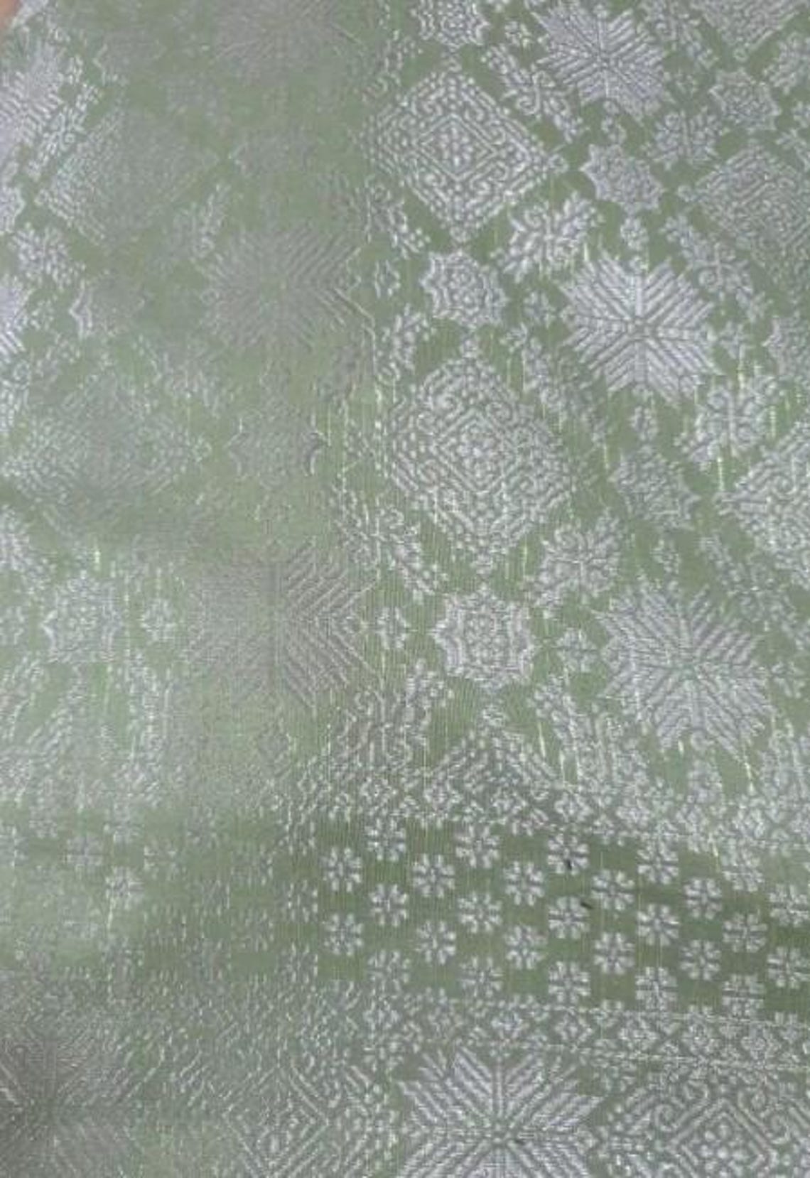 Sage Green Songket Skirt: Luxury Woven Sarong, Palembang Fabric - Etsy