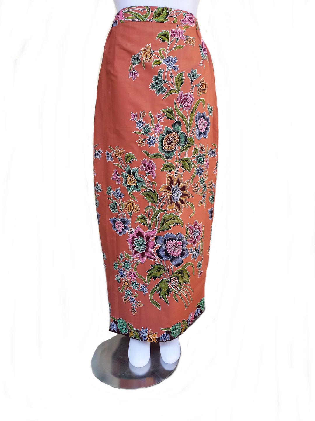 Sarong Kebaya, Batik Encim Skirt, Maxi Sarong Skirt, Brown Sarong Skirt ...