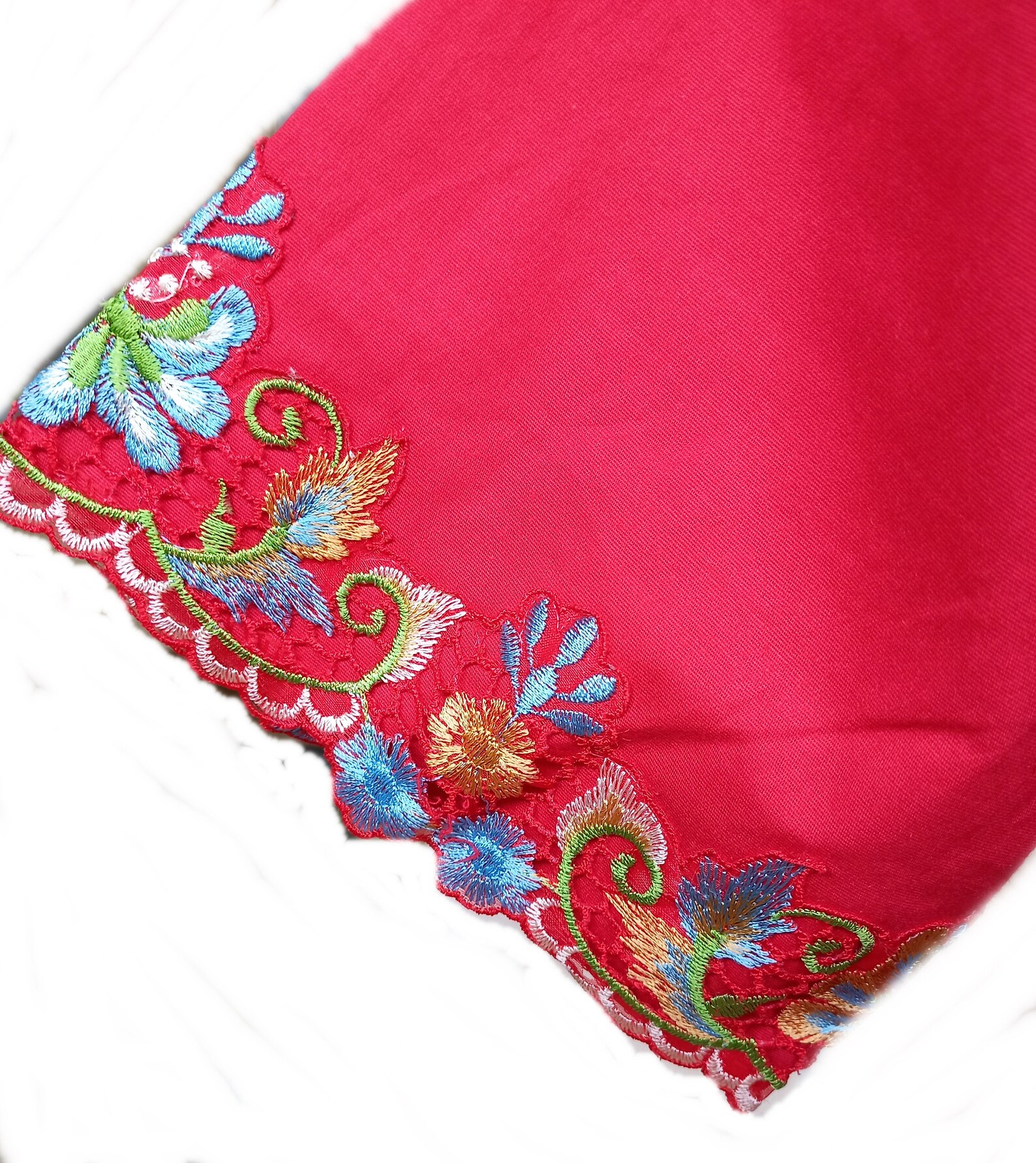 Kebaya Embroidery Red Kebaya Short Sleeve Kebaya Cotton - Etsy