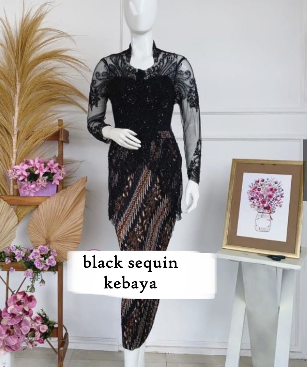 Black Glamour Kebaya, Sequins Kebaya, Tulle Kebaya, Wedding Kebaya ...