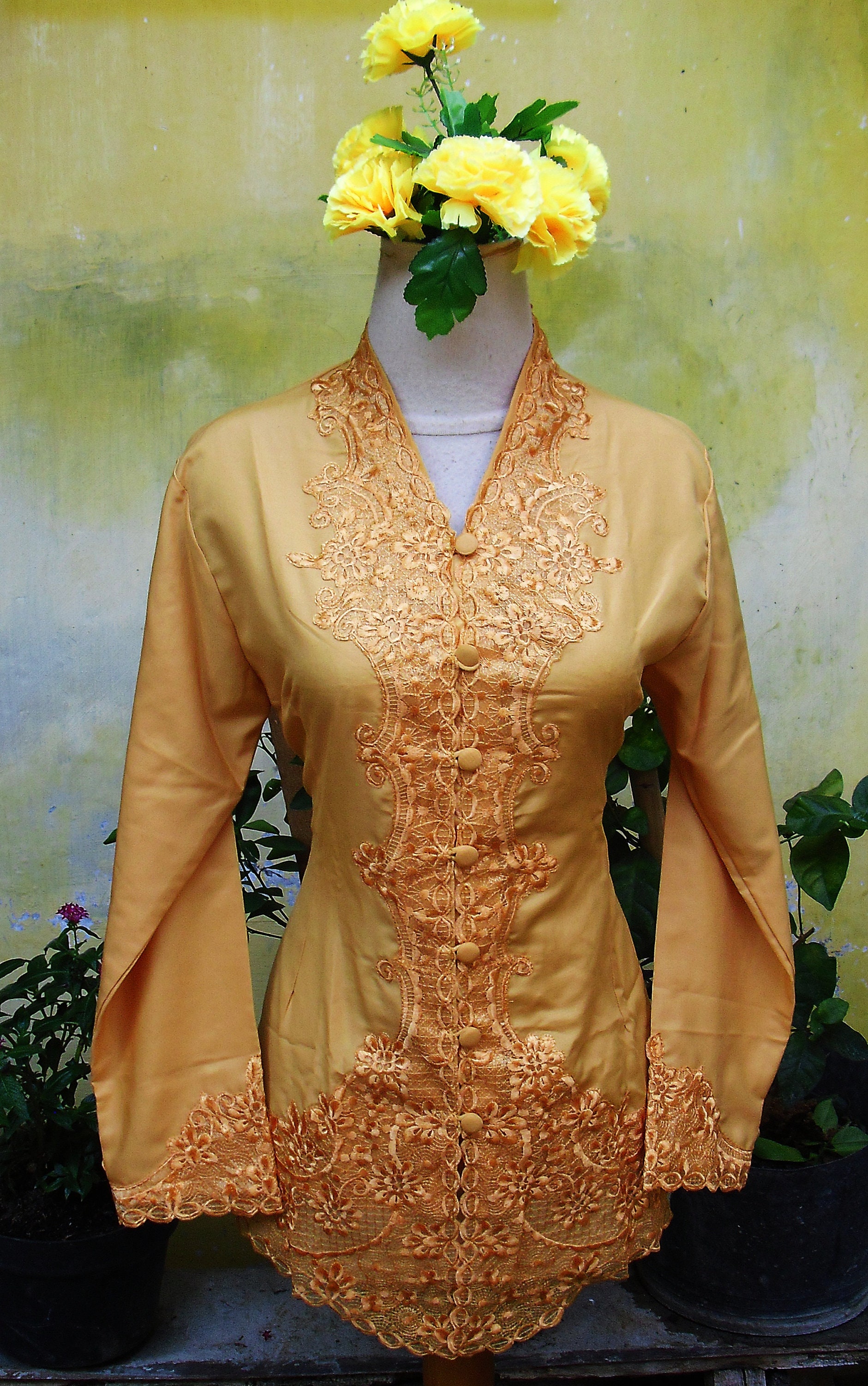 Kebaya Ribbon Embroidery Gold Kebaya Encim Gold Size: S M | Etsy Australia