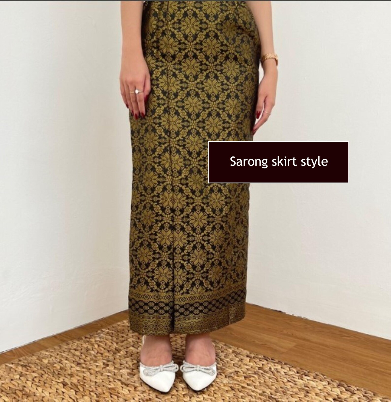 Black Gold Songket Skirt for Kebaya, Luxury Wrap Songket Skirt - Etsy