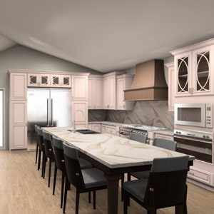 Kitchen Design, Elevations, Floorplan, and 3D Rendering - Etsy