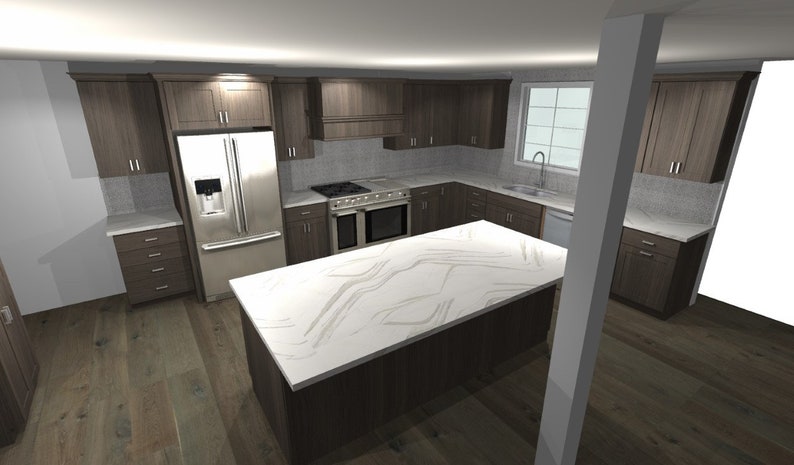 Kitchen Design, Elevations, Floorplan, and 3D Rendering - Etsy