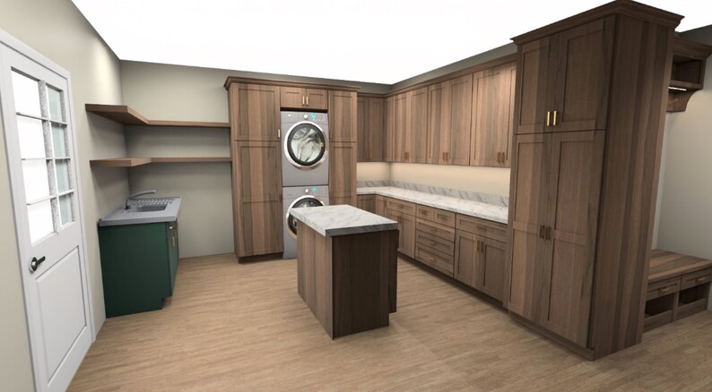 Kitchen Design, Elevations, Floorplan, and 3D Rendering - Etsy