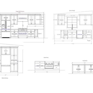 Kitchen Design, Elevations, Floorplan, and 3D Rendering - Etsy