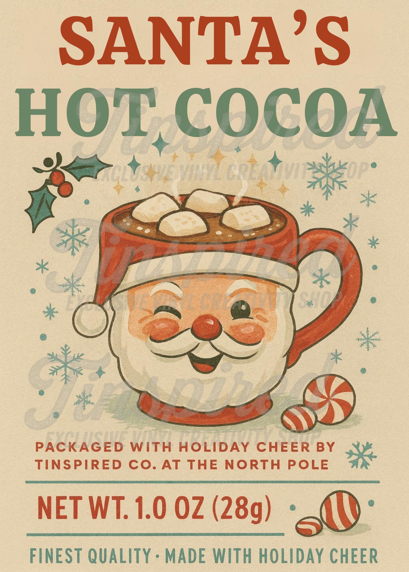 Christmas Santa’s Hot Cocoa Sign PDF Digital Download - Etsy